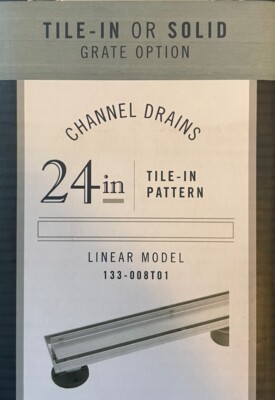 B & K 24-inch Offset Linear Channel Drain - Tile-In or Solid Grate ...