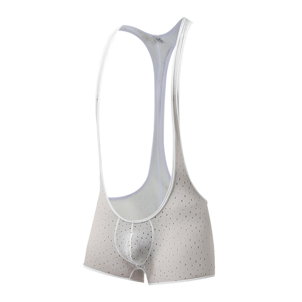 Men's Suspender Wrestling Singlet Bulge Pouch Leotard Tank Top Boxer ...