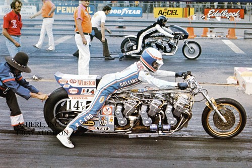 Russ Collins RC Fuel Injection Honda engine dragracer 1973 motorcycle ...