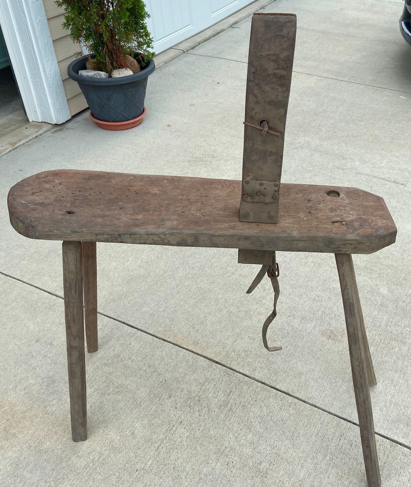 ANTIQUE HARNESS LEATHER VISE BLACKSMITH SADDLE STITCHING HORSE FARM ...