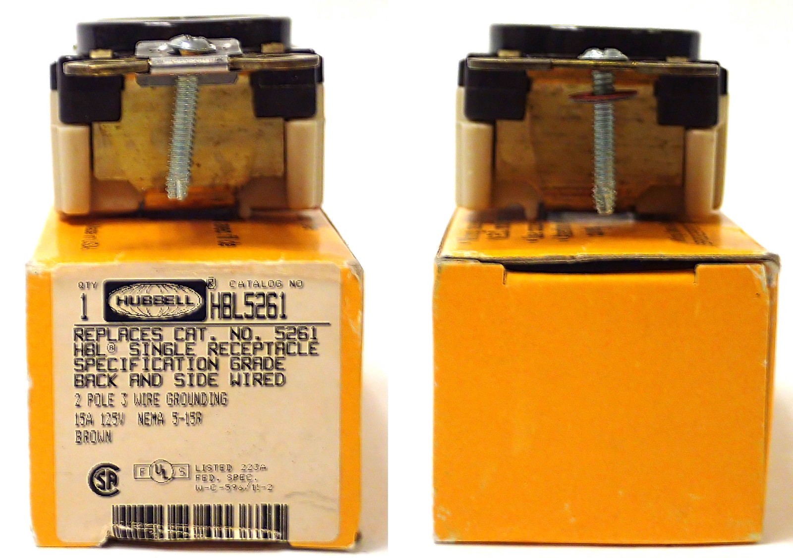 HUBBELL 3PC RECEPTACLE LOT w/ HBL5261 HBL2310 & HBL5284 INDUSTRIAL 125V ...