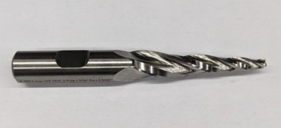 Conical Tapered End Mill 5/32" Tip x 0.5062" Large End 5° HSS 3 Flute E ...
