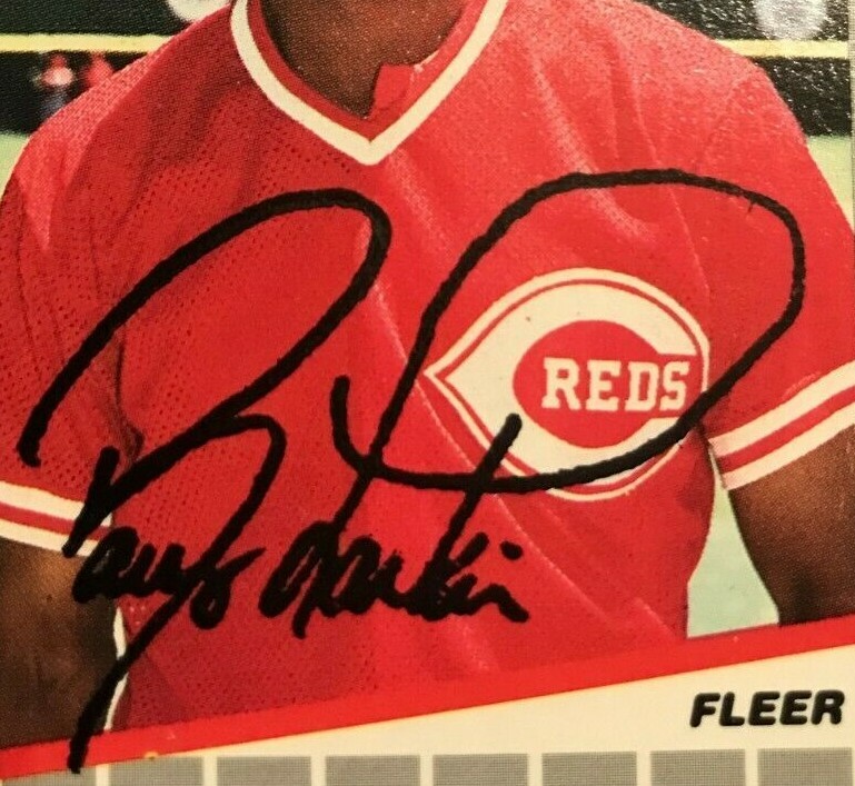 SIGNED BARRY LARKIN AUTOGRAPHED 1989 FLEER BASEBALL CARD - REDS - HOF ...