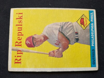1958 Topps Baseball Card # 14 Rip Repulski - Philadelphia Phillies (VG ...