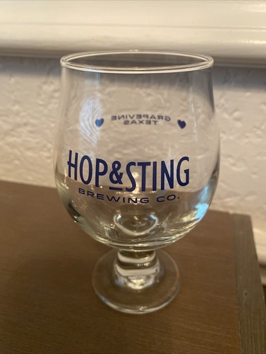 Hop And Sting Brewing Beer Snifter Glass Grapevine Texas | eBay