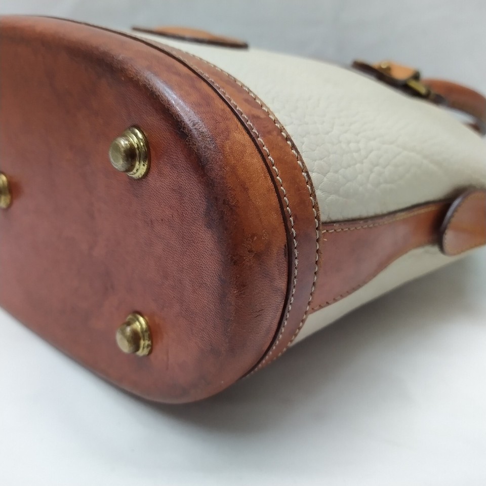 Dooney & Bourke Ivory Pebbled Leather Dommed Double Handle Zipper ...