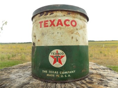 Texaco Grease Tin Can, 5 Lb Texaco Grease, Texas Co Advertising Sign ...