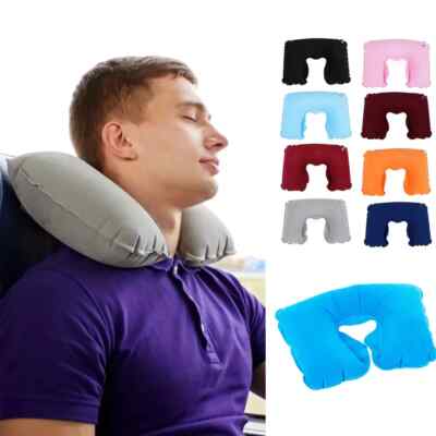 1XNeck Pillow Inflatable Travel Head Rest Cushion Support Camping ...