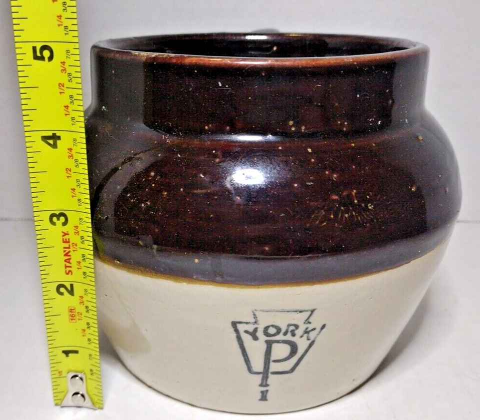 VTG York P 1 Glossy Brown Beige Two Tone Brown Tan Ceramic One Handle ...