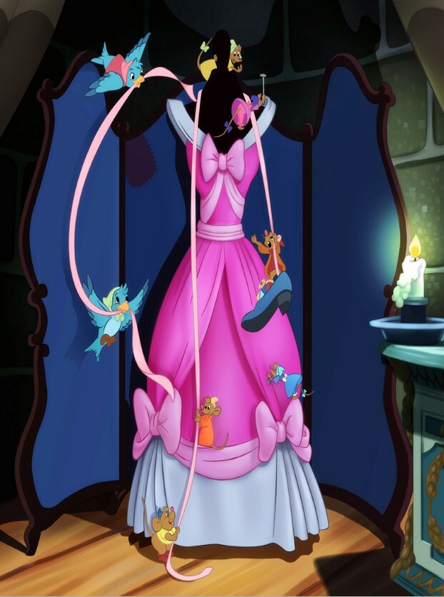 Cinderella Pink Dress Mice
