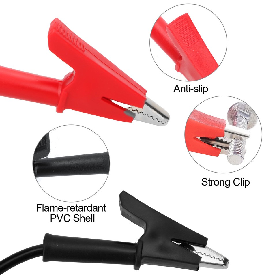 2PCS Alligator Clips Electrical Multimeter Test Leads 1500V/15A Jumper ...