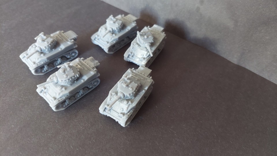 HO Scale US M5 Stuart Late light tank Platoon X5 lot 1/87th Scale | eBay