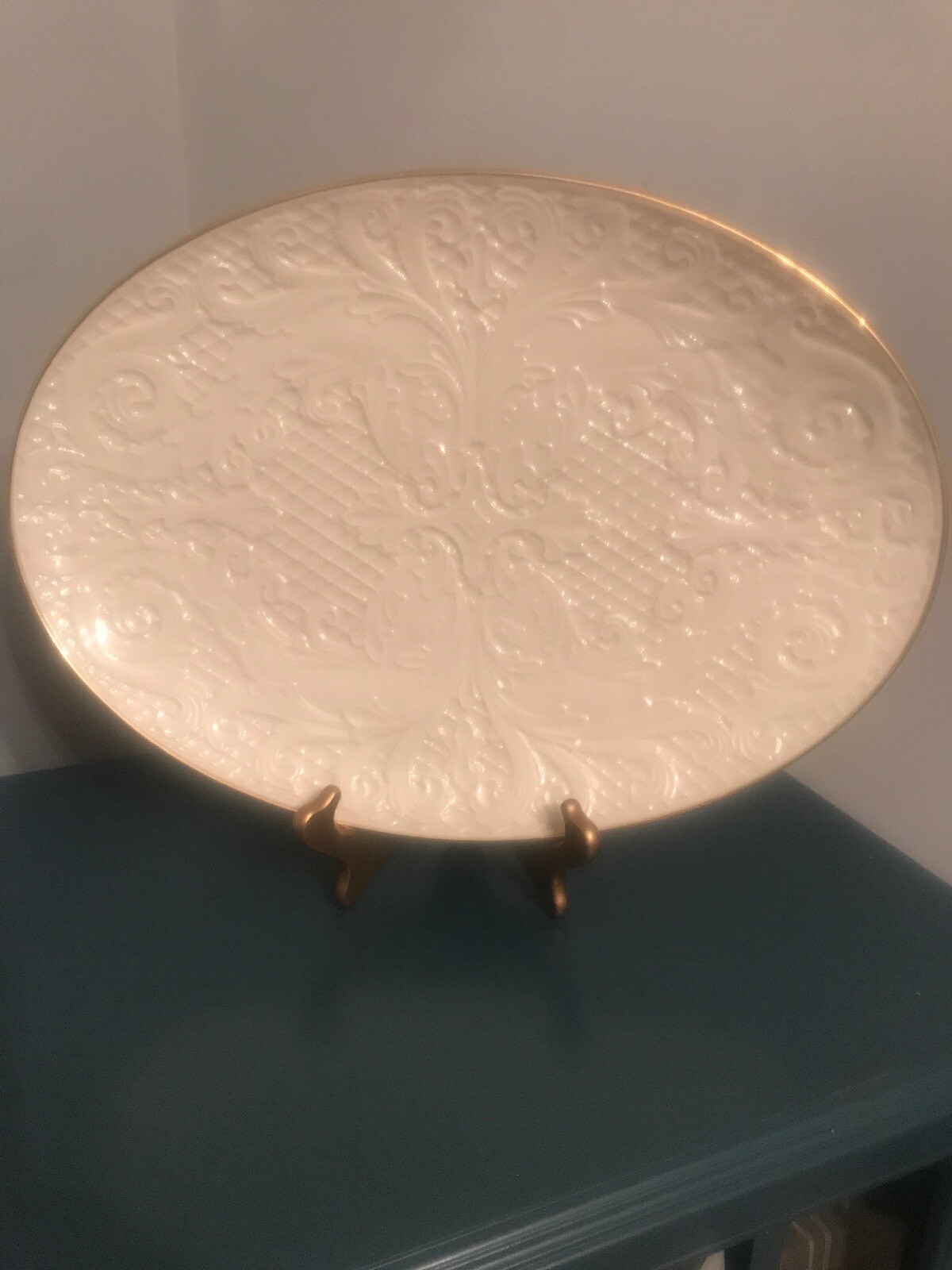 Large 16 1/2 inches Lenox Serving Platter Hand Decorated with 24K Gold ...