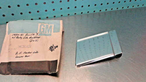 NOS OEM Factory GM 1261628 RF Fender Lower Rear Molding Chrome 1980 ...