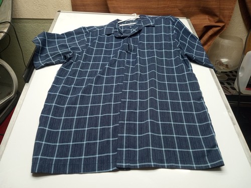 George Blue Button Up Short Sleeve Shirt Men's Size XL | eBay