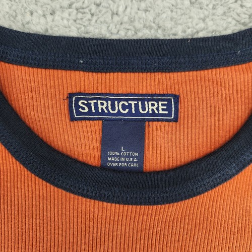 Vintage Structure T-Shirt Mens Size L Made In USA Orange Cotton | eBay