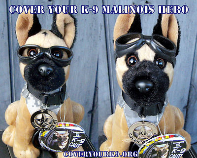 Belgian Malinois K9 MWD Police Dog with Doggles Badge Camo Vest ...