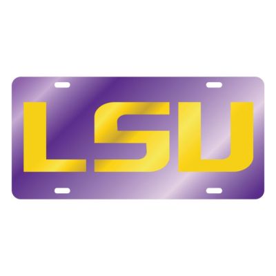 LSU Tigers Purple-Gold Mirrored License Plate / Car Tag | eBay