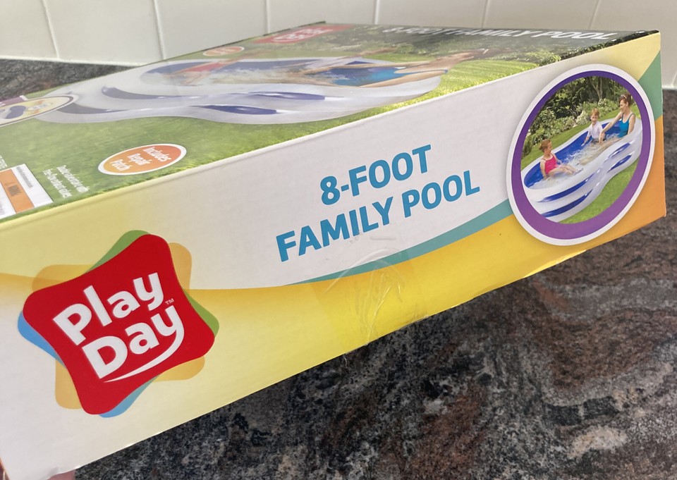 Play Day Inflatable 8 Foot Family Swimming Pool Kids Summer fun age 6 ...