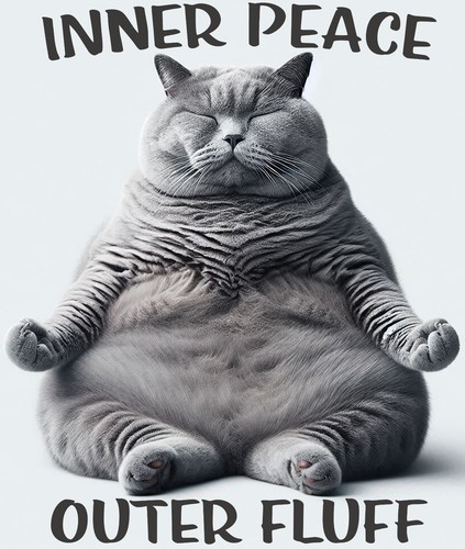 Meditating Cat Inner Peace Iron On Transfer - T-Shirt + Light & Dark ...
