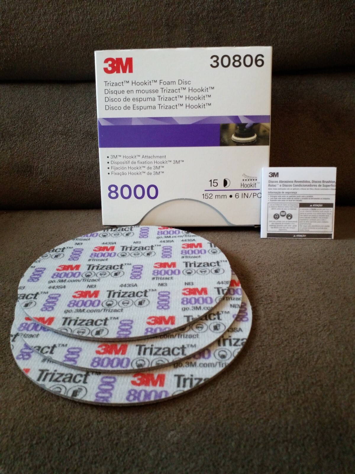 3M 30806 Trizact 6in Foam Discs P8000 Grit. (3 Disc Kit) ⭐ FAST ...