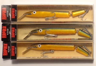 Lot of 3 New Rapala Sliver SL-13 Fishing Lures Discontinued GR / Gold ...