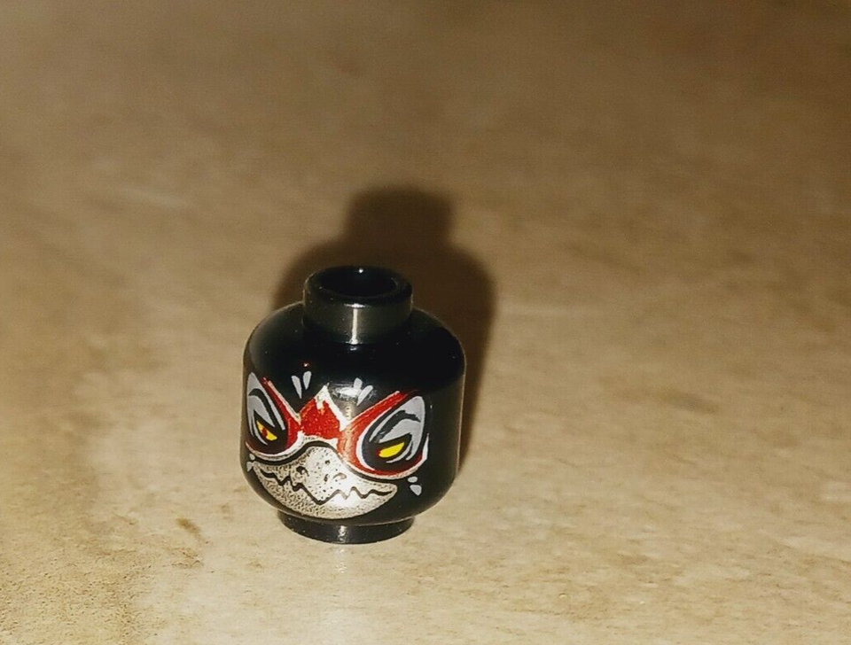 LEGO Raven Head Dress Up Head Silver Beak migrated Wear Two Sided Black ...