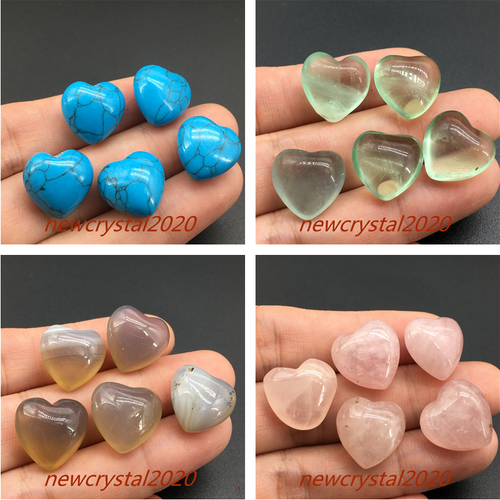 10pcs Natural mix quartz mini heart Carved Quartz Crystal pendant ...