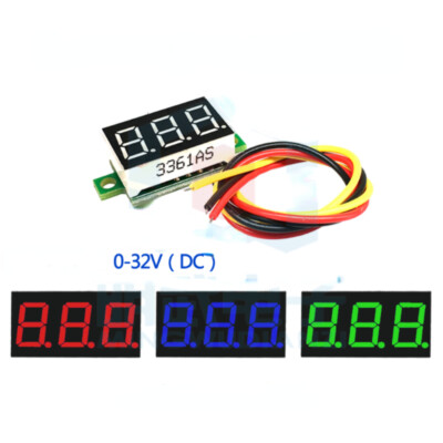 1PC NEW Three-wire DC digital display voltmeter head 0.36 "LED DC0V-32V ...