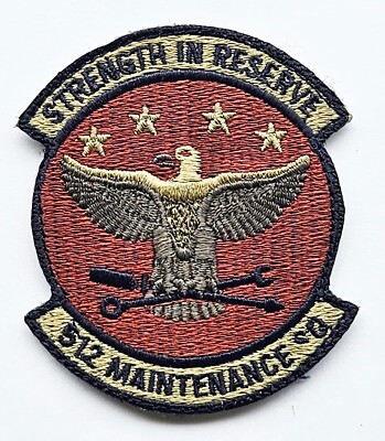 Air Force 512th Maintenance Squadron Spice Brown Hook Back Patch | eBay