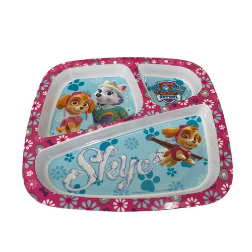 Zak! Paw Patrol Skye Melamine Plate 3 Section Divided for Kids Children ...