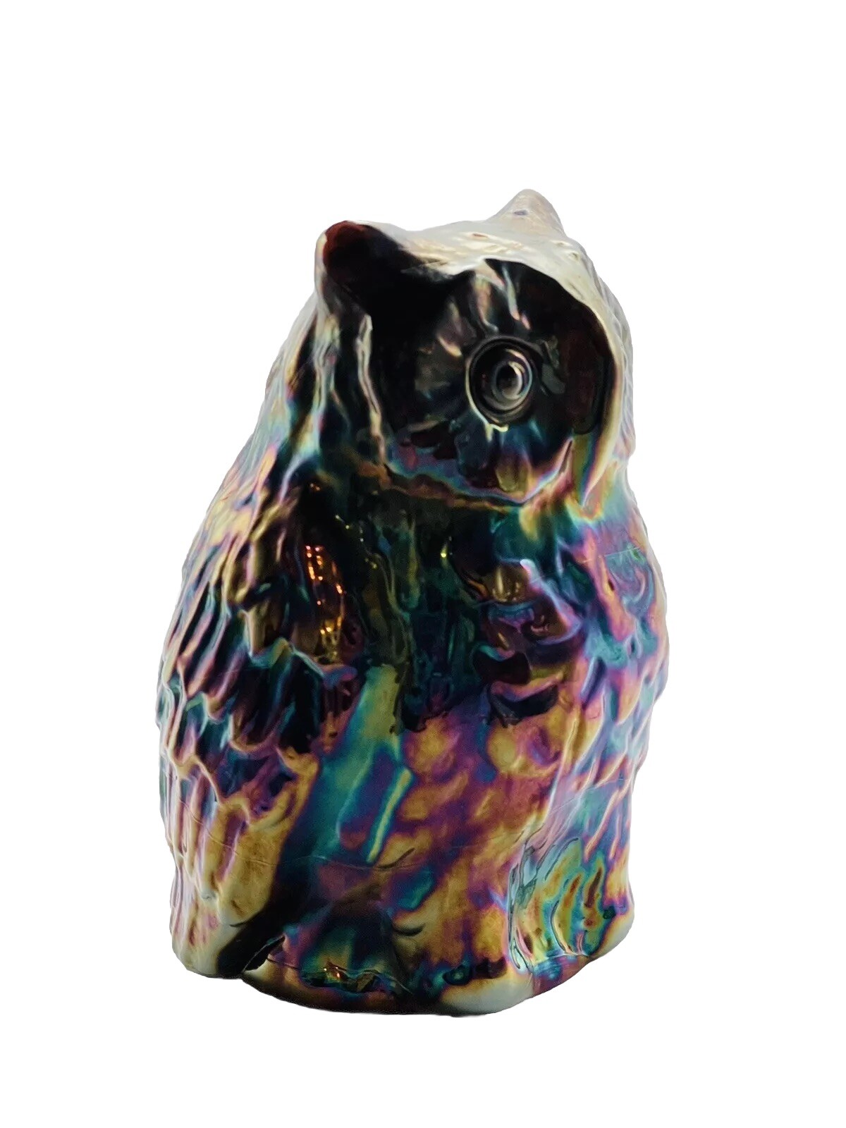 Fenton Owl Amythest Carnival Glass Iridescent Statue Figurine 6 1/2" | eBay