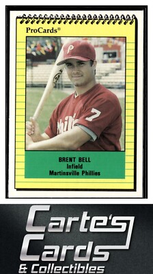 Brent Bell 1991 ProCards #3457 Martinsville Phillies | eBay