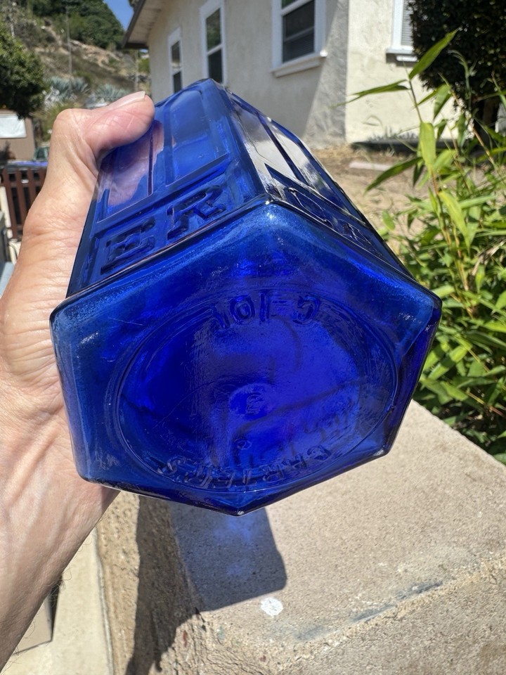 CARTER'S INK Cobalt Blue Cathedral Embossed Bottle | eBay