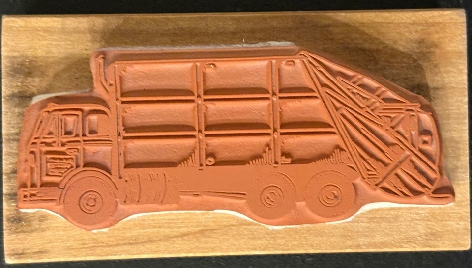 Rubber Stamp Garbage Truck | eBay