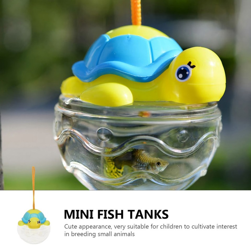 4Pcs Mini Fish Tanks Plastic Fish Tanks Fish Bottles with Lanyard ...