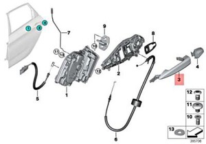 Genuine BMW X1 X5 X6 F15 F16 F39 F45 Door Handle Primed Outer Left ...