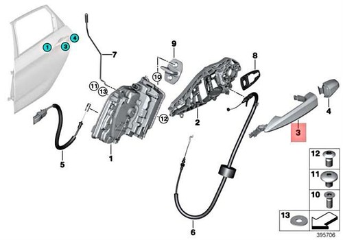 NEW BMW X1 X5 X6 F15 F16 F39 F45 DOOR HANDLE PRIMED OUTER LEFT ...