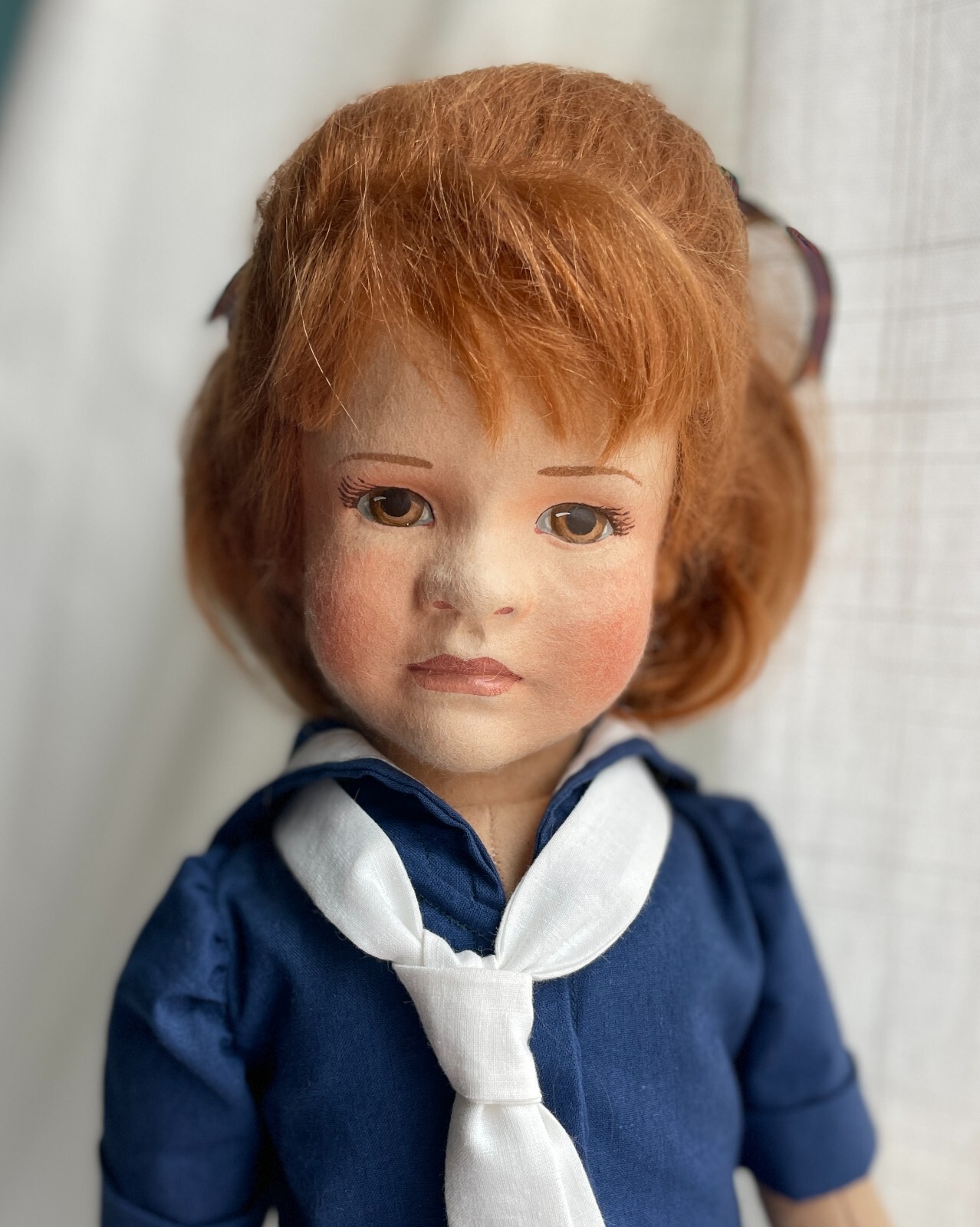 R. John Wright Doll LILLIAN 20" molded felt, fully jointed 1987 #256/ ...