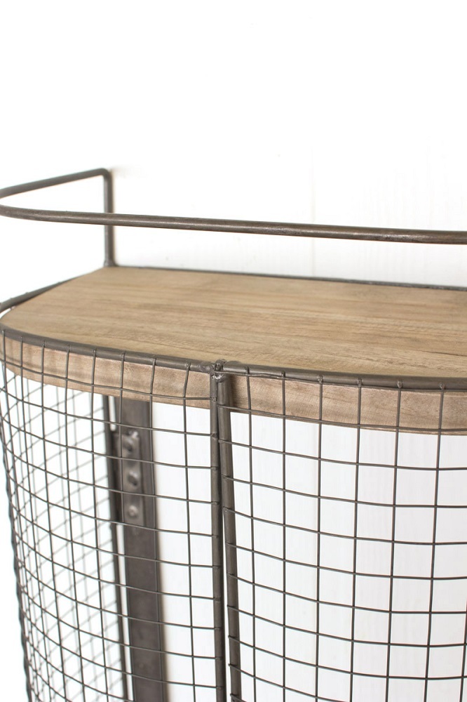 Mesh Metal Wine Bar Wall Cabinet Bar Bottle Holder Wall Mounted Storage ...