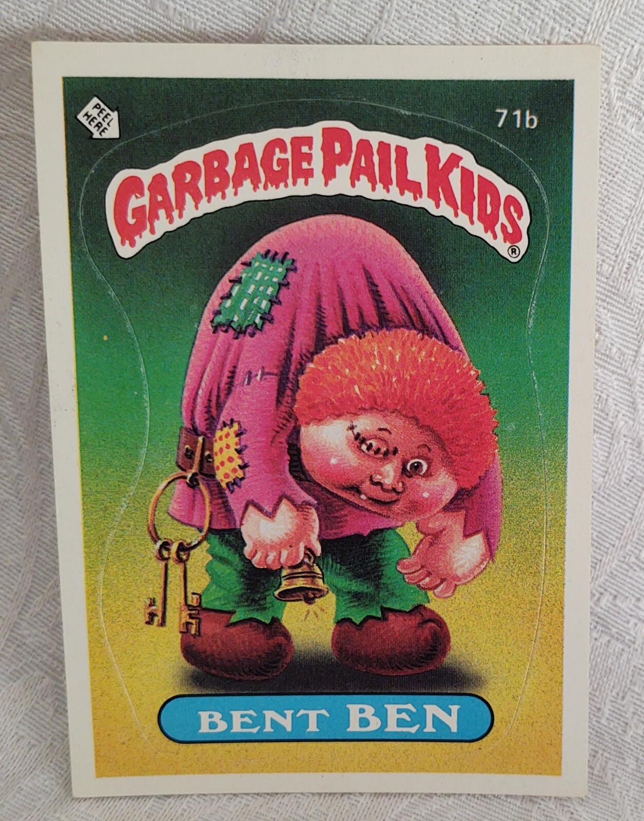 1985 Garbage Pail Kids Sticker Card BENT BEN #71B Series 2 Topps EXLT ...