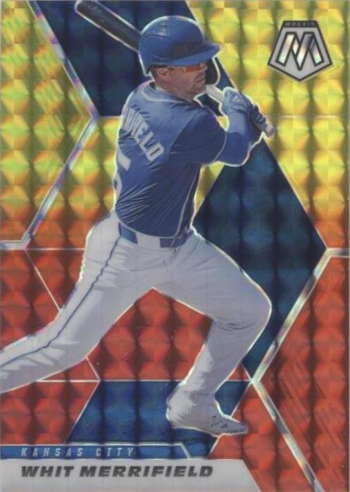 2021 Panini Mosaic - Whit Merrifield #14 Choice Fusion Red & Yellow ...