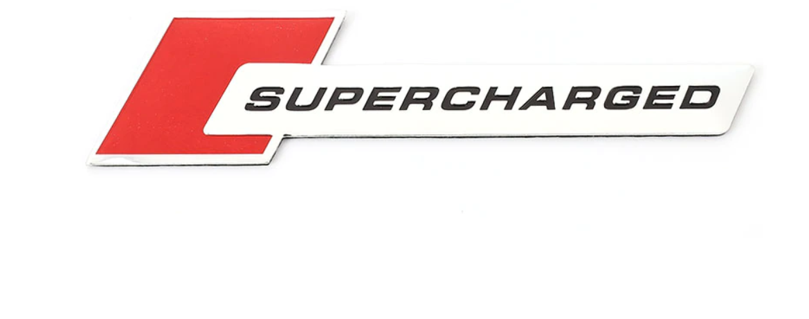 Silver Red Supercharged Rear Boot Emblem Badge Sticker for Audi A3 A4 ...