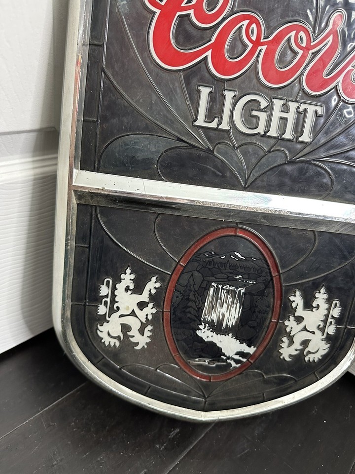 Vintage Coors Beer Lighted Waterfall Shield Sign 1970’s RARE - Tested ...