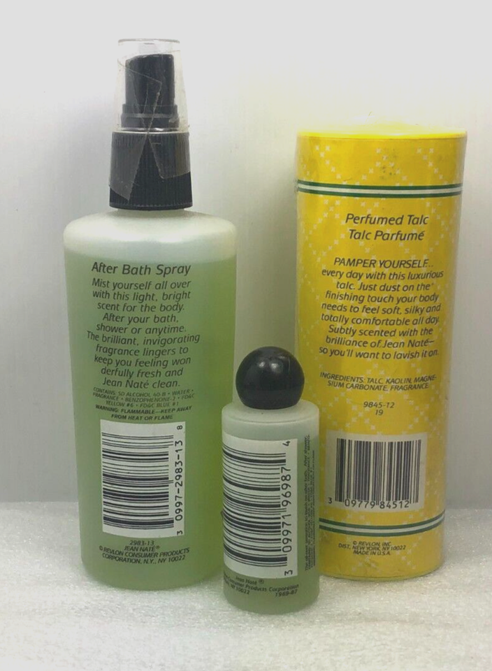 JEAN NATE After Bath Spray 7.7 oz + Travel Splash + Perfumed Talc ...