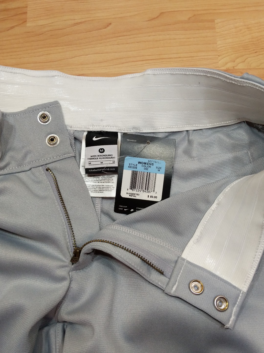 NWT Women's Nike Stock All Out 3/4 Gray Softball Pants Medium MRSP: $50 ...