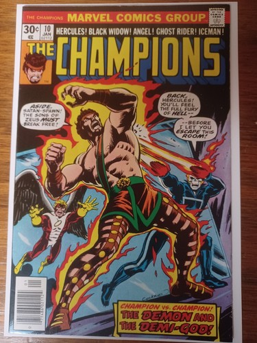 Champions #10 (1976,Marvel Comics) ~F/VF~ *Black Widow, Hercules, Ghost ...