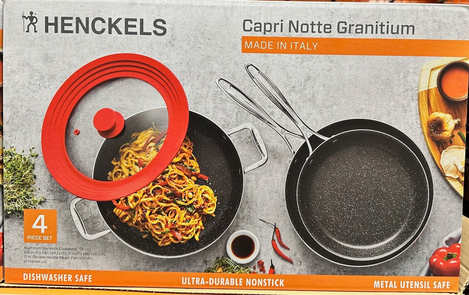 Henckels Capri Notte Granitium Ultra Durable Nonstick 4-piece Pan Set ...