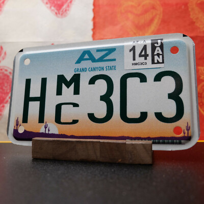 2014 Arizona Motorcycle License Plate – Desert Graphic Flat – HMC3C3 | eBay