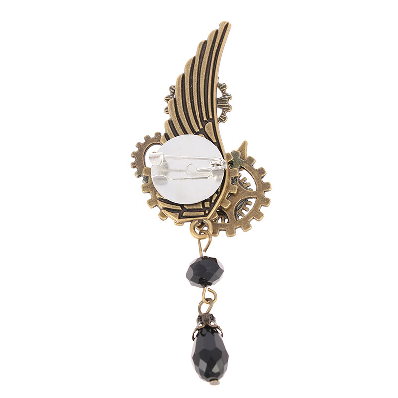 Steampunk Gears Wing Brooch Retro Punk Gothic Chest Pin For Woman Man ...
